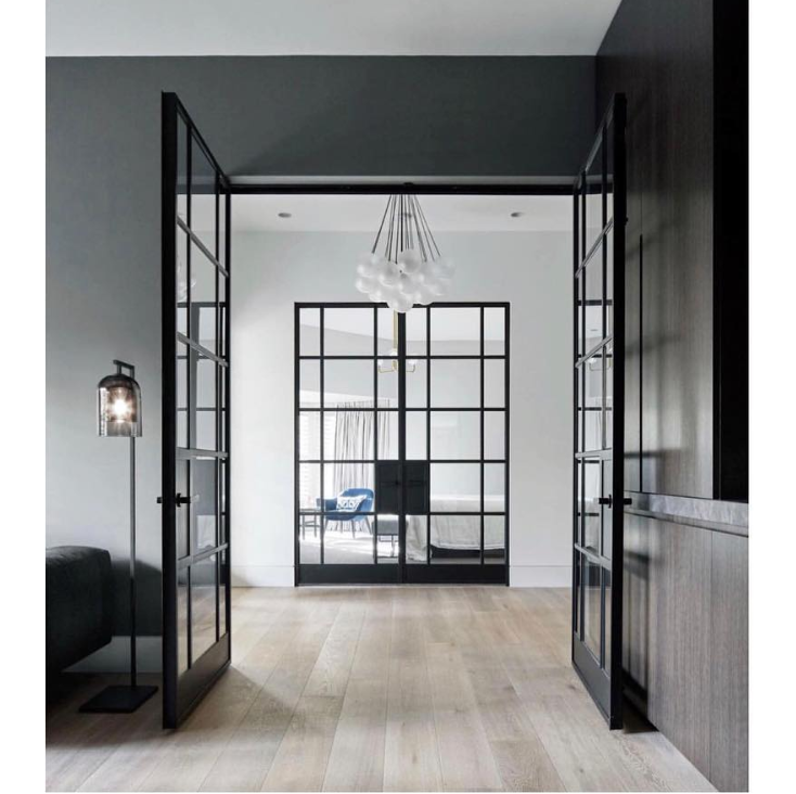 LVDUN French style modern steel door wrought iron window grill design ...